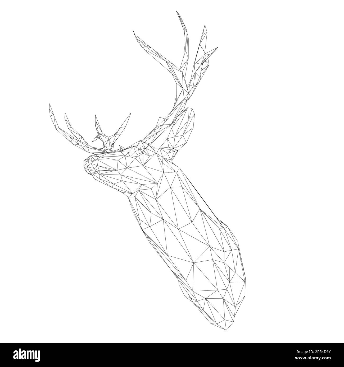 Head Deer with Horn. Low poly model design. Vector illustration. Low ...
