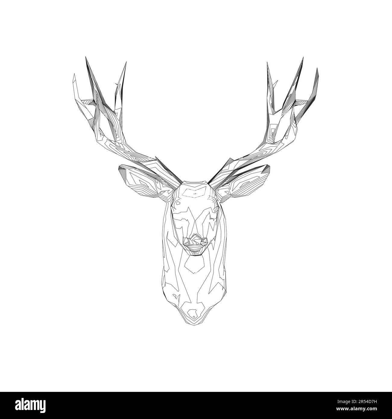 Abstract polygonal the head of a deer. Geometric linear animal. Vector ...