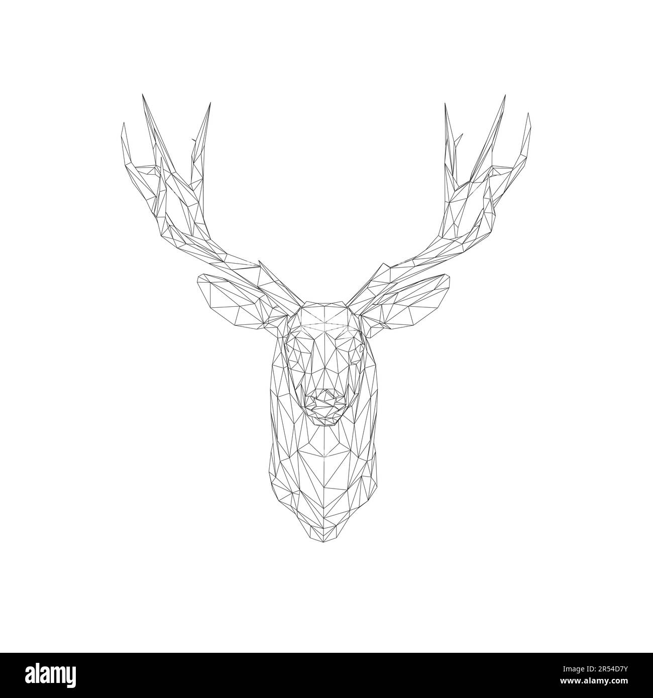 Head Deer with Horn. Low poly model design. Vector illustration. Low ...