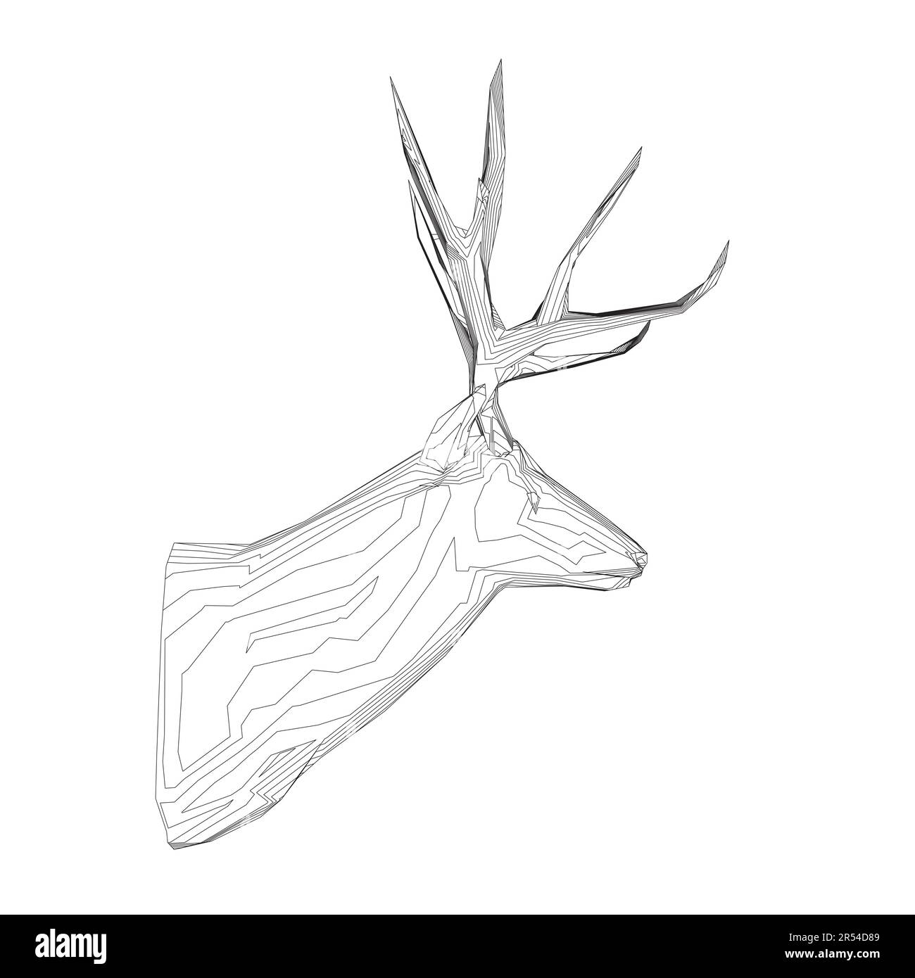 Abstract polygonal the head of a deer. Geometric linear animal. Vector ...