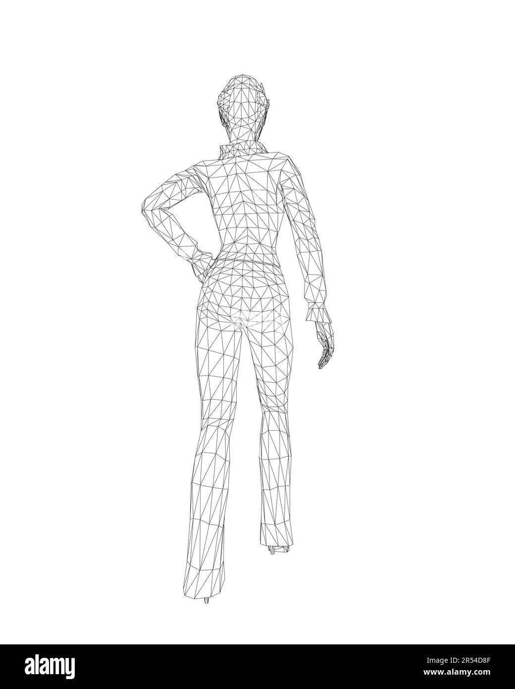 Businesswoman character wireframe. Attractive girl wearing formal suit ...