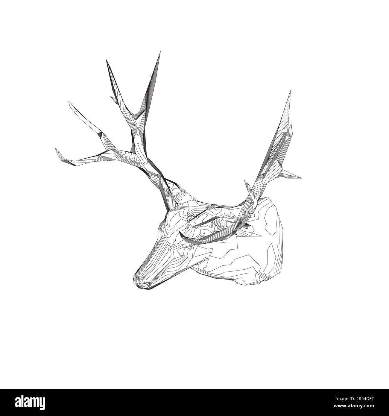 Abstract polygonal the head of a deer. Geometric linear animal. Vector ...