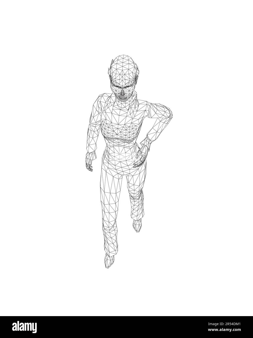 Businesswoman character wireframe. Attractive girl wearing formal suit ...