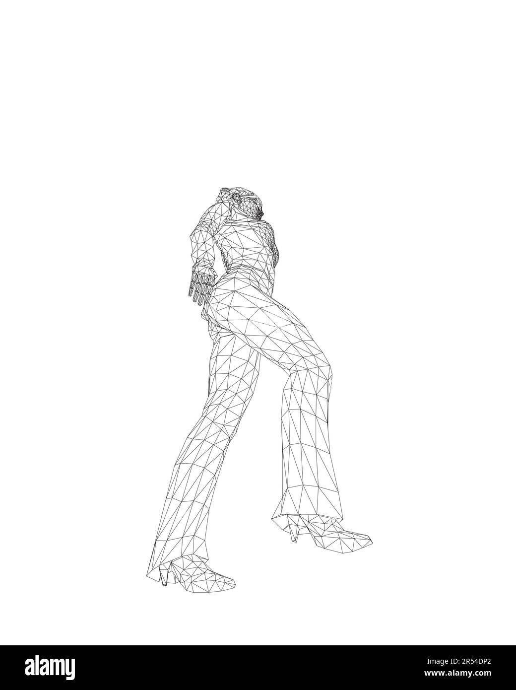 Businesswoman character wireframe. Attractive girl wearing formal suit ...