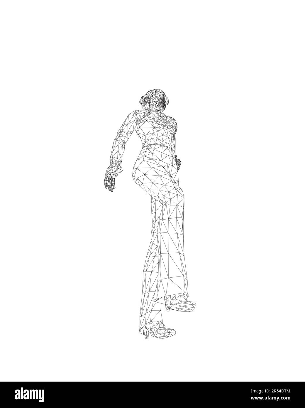 Businesswoman character wireframe. Attractive girl wearing formal suit ...