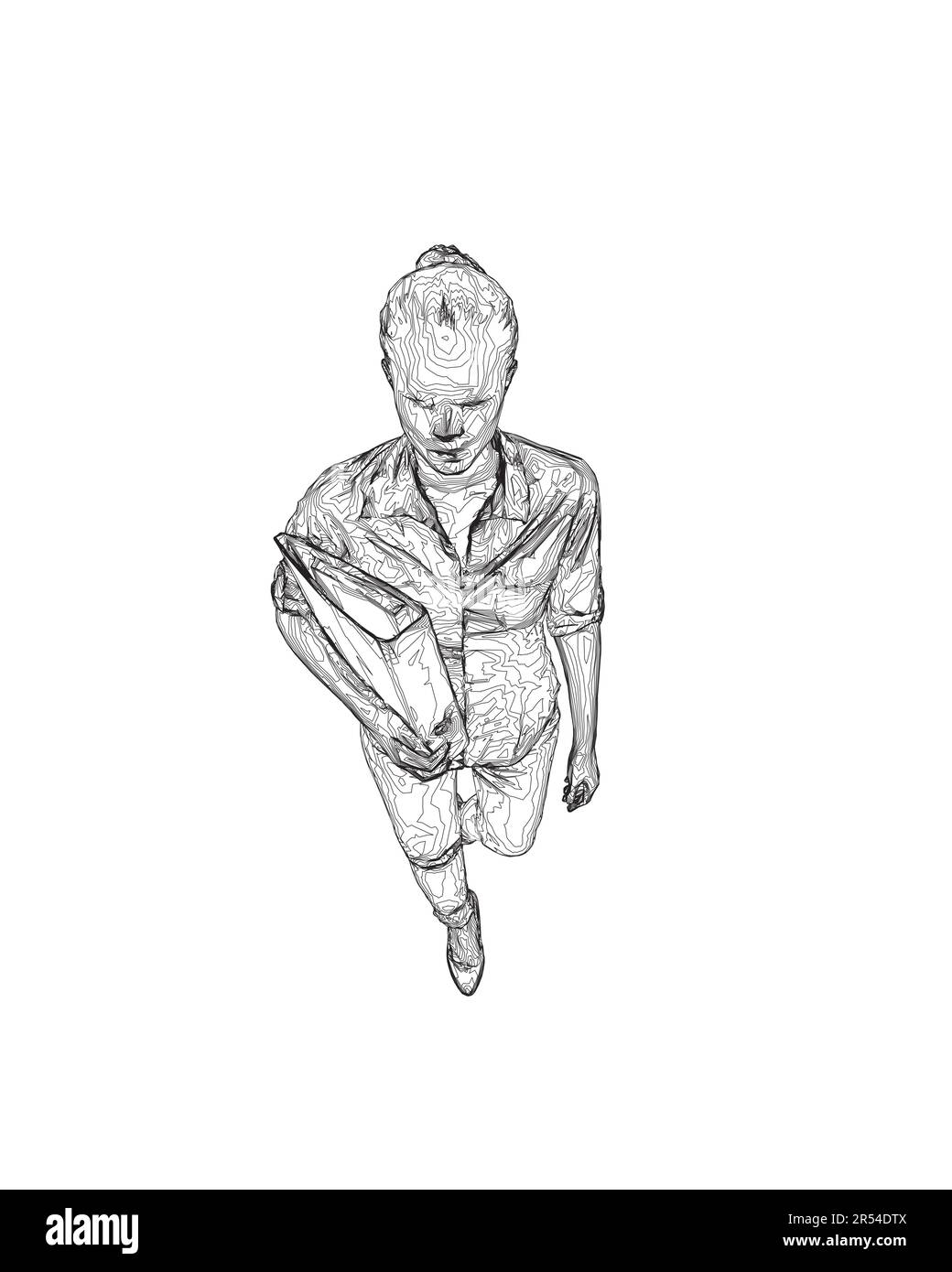 Professional man walking laptop computer Black and White Stock Photos ...