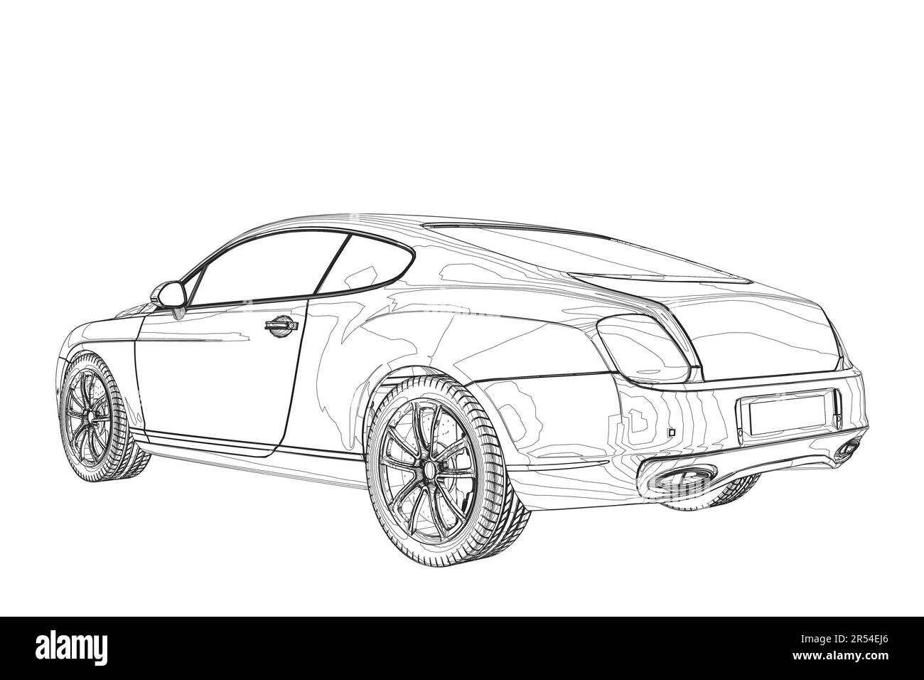 Sedan car in outline. Business sedan vehicle template vector isolated ...