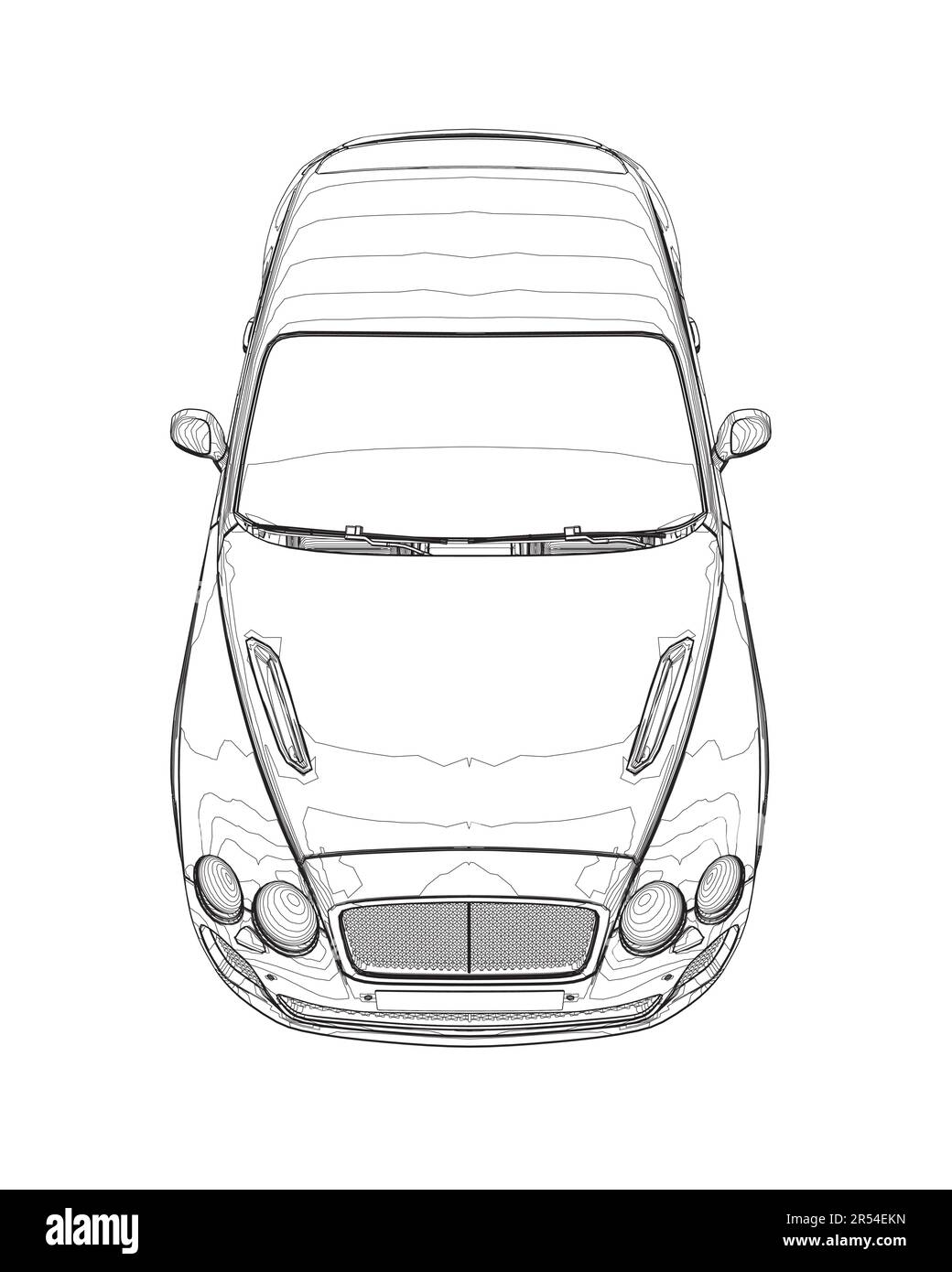 Sedan car in outline. Business sedan vehicle template vector isolated ...