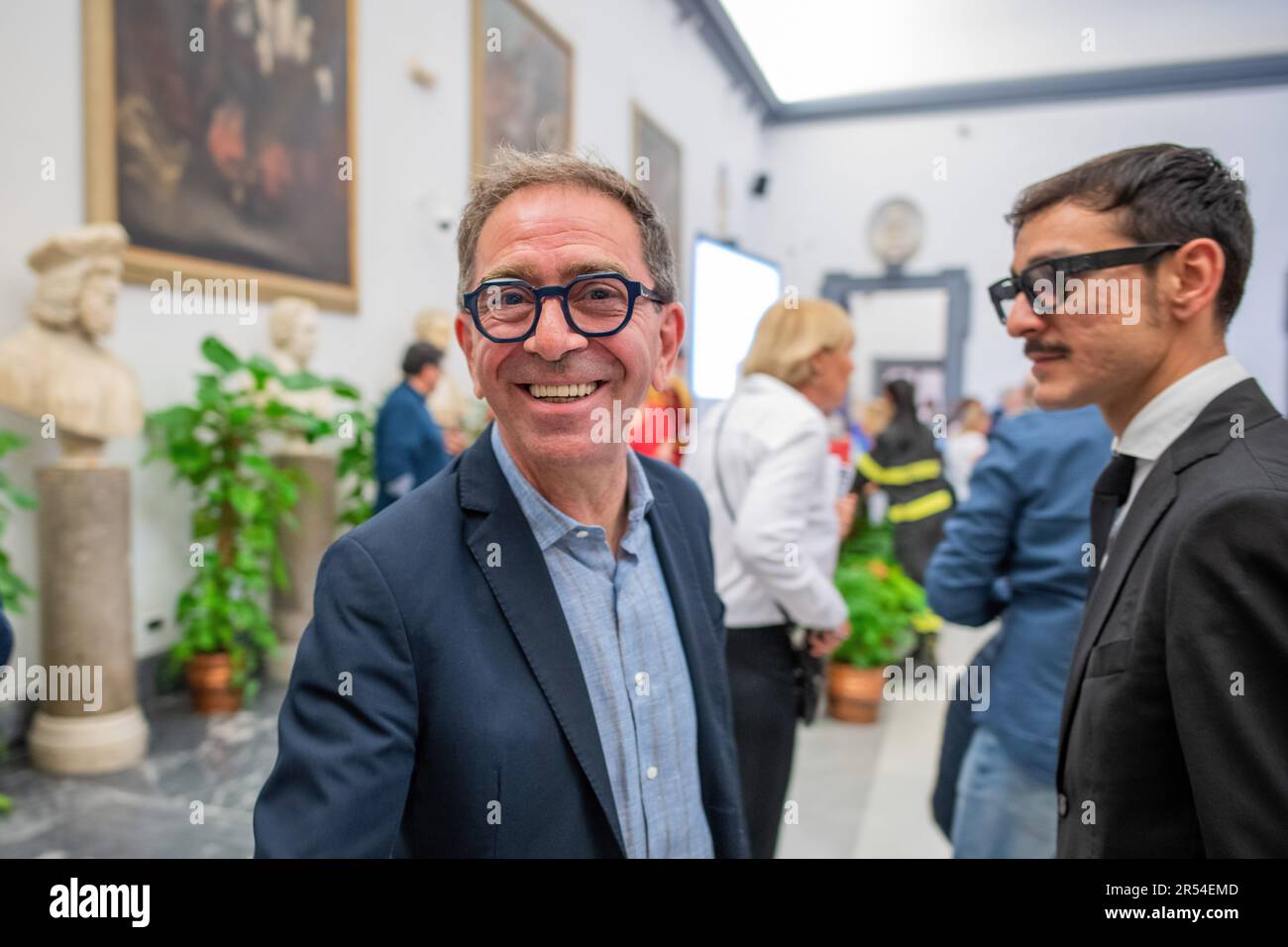 The theater director and TV presenter Pino Strabioli, born Giuseppe ...