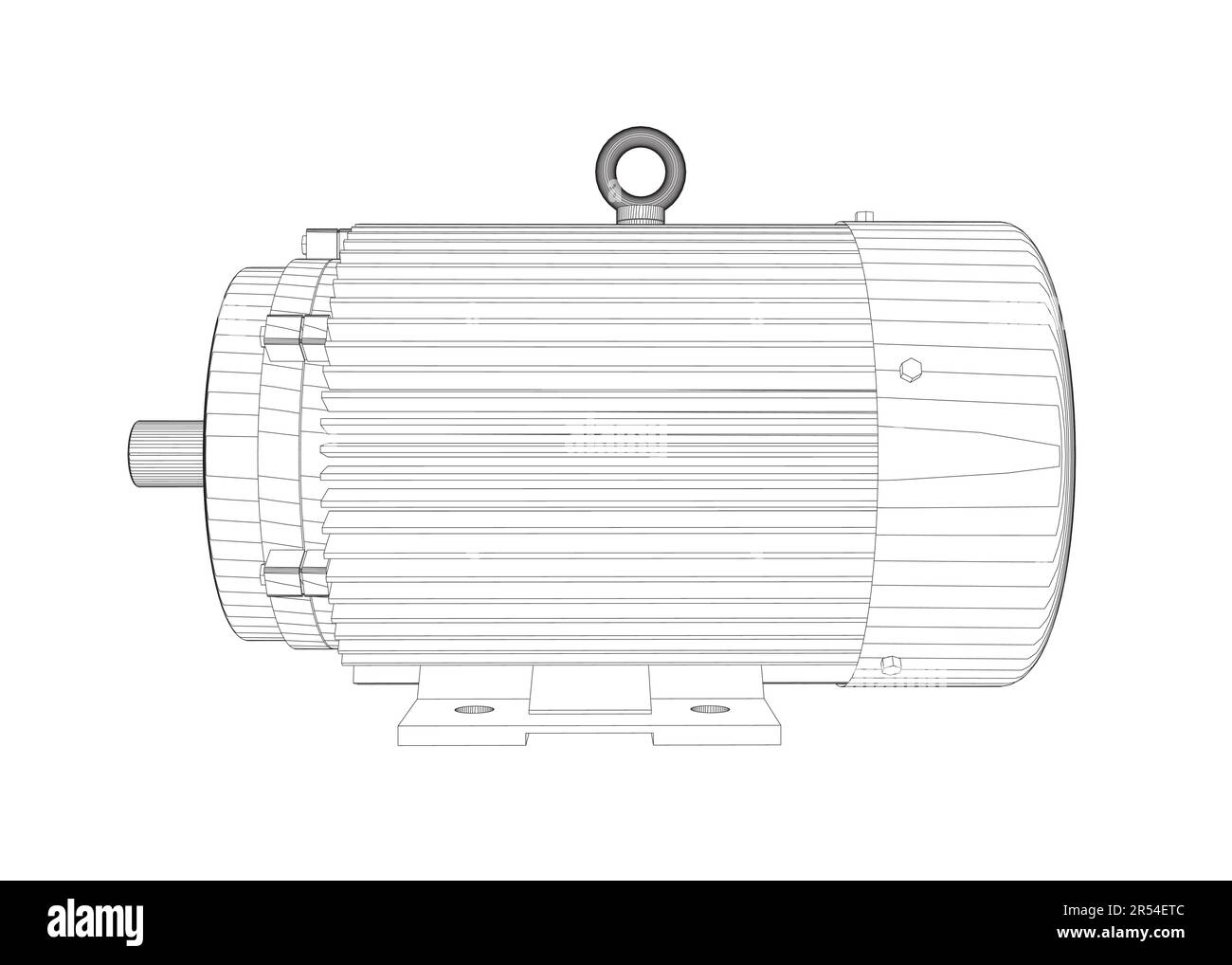 Electric motor icon on white background. Outline engine electric power ...