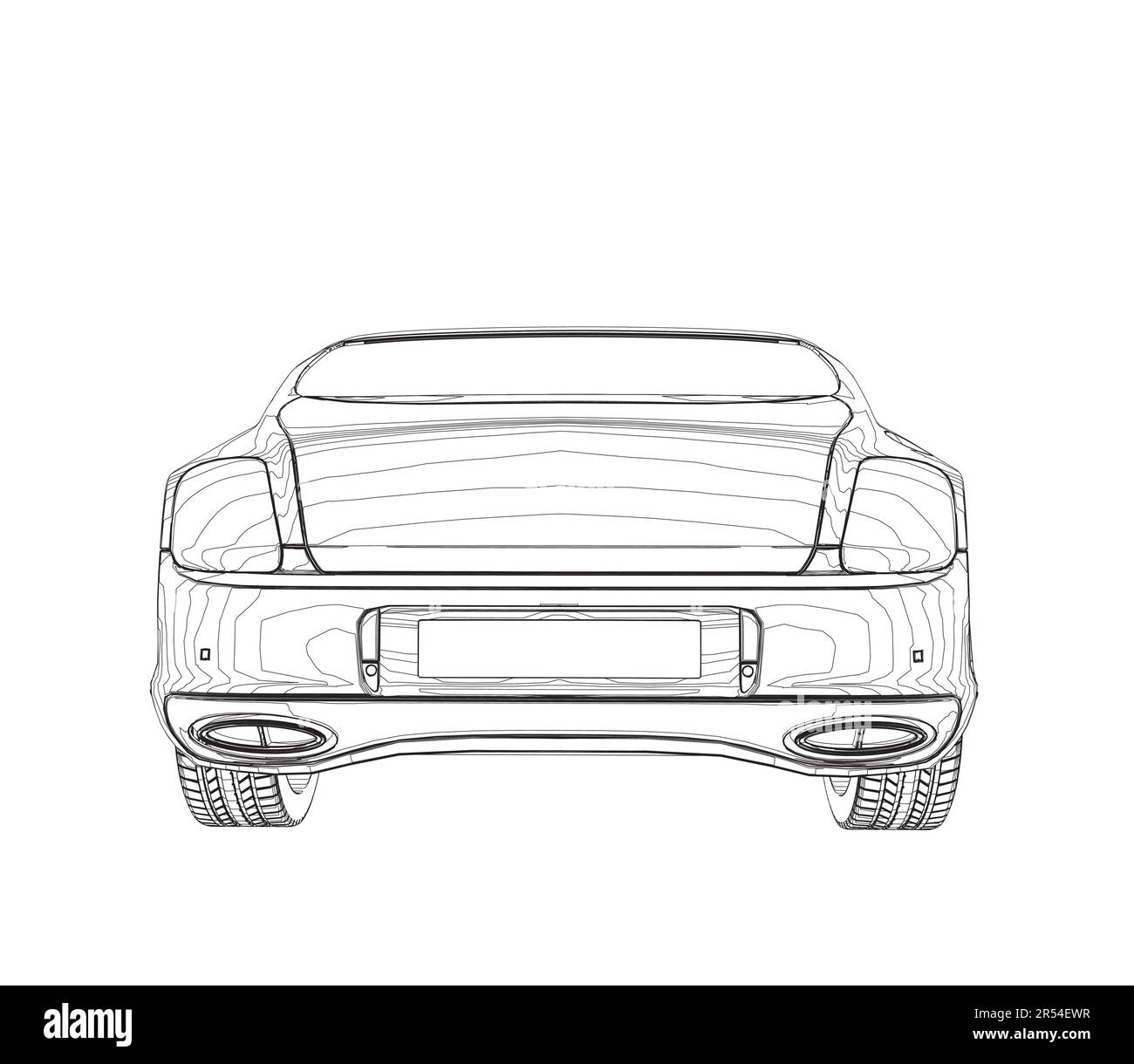 Sedan car in outline. Business sedan vehicle template vector isolated ...