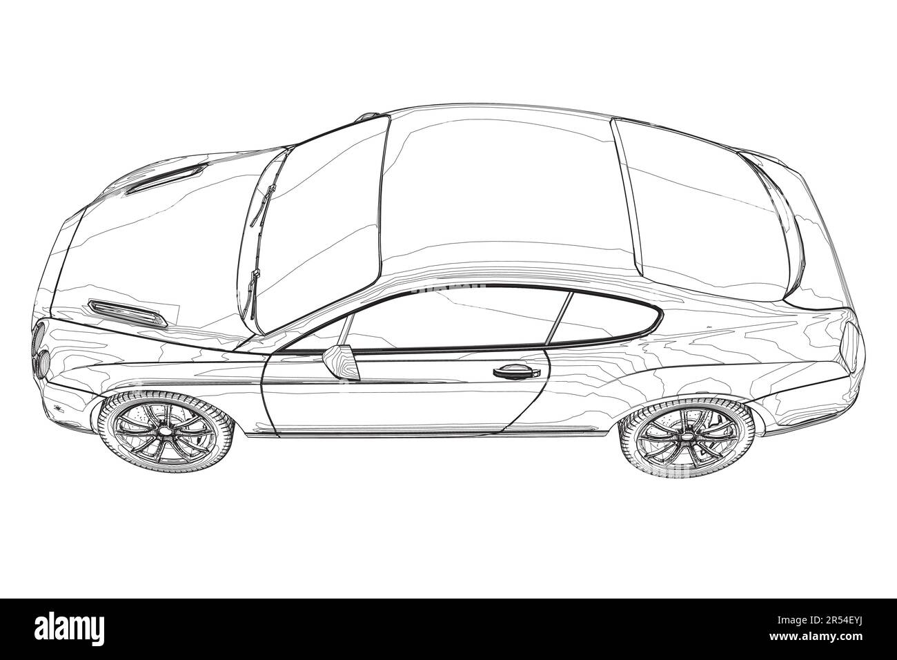 Sedan car in outline. Business sedan vehicle template vector isolated ...