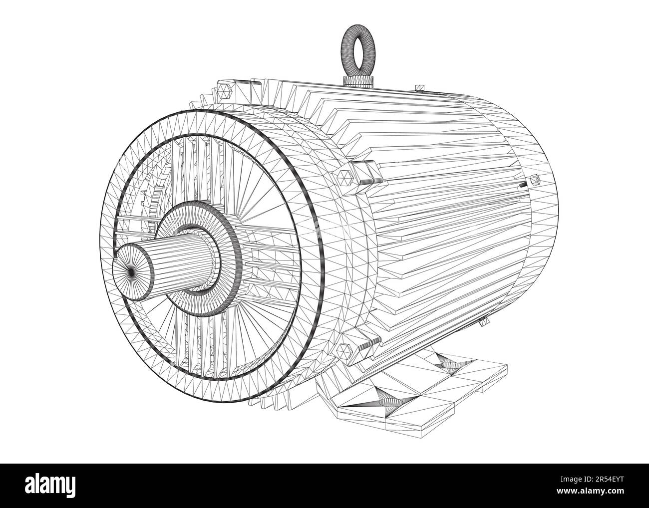 Electric motor icon on white background. Wireframe engine electric ... Electric motor icon on white background. Wireframe engine electric ...