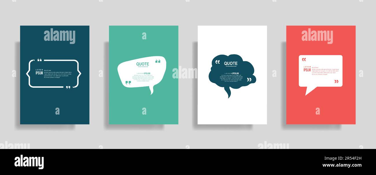 Quotes frame blank templates set, commas, note, message, citation empty ...