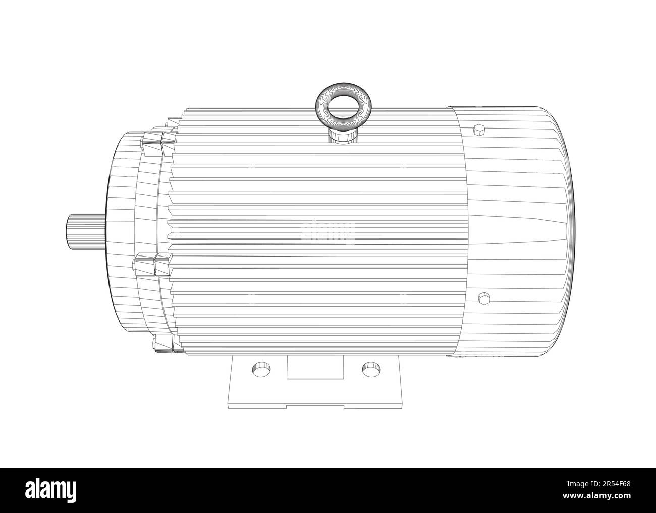 Electric motor icon on white background. Outline engine electric power ...