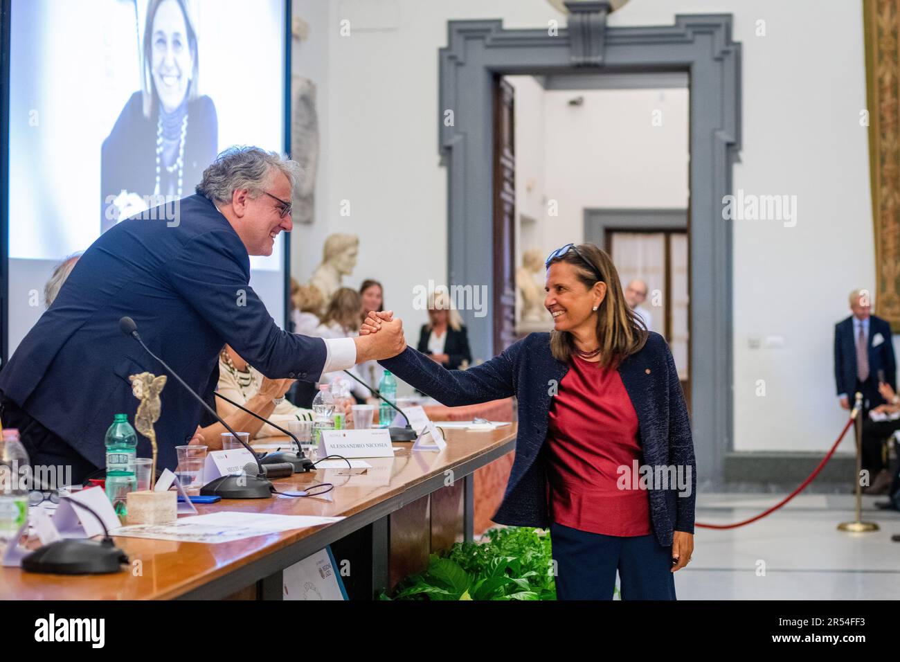 Doctor Antonella Polimeni (R), rector of the "La Sapienza" University ...