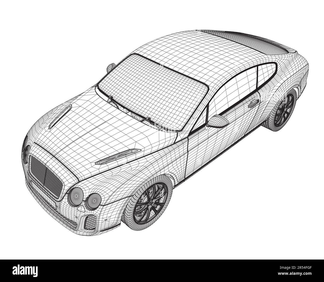 Coloring page vector line art for book and drawing. Black wireframe ...