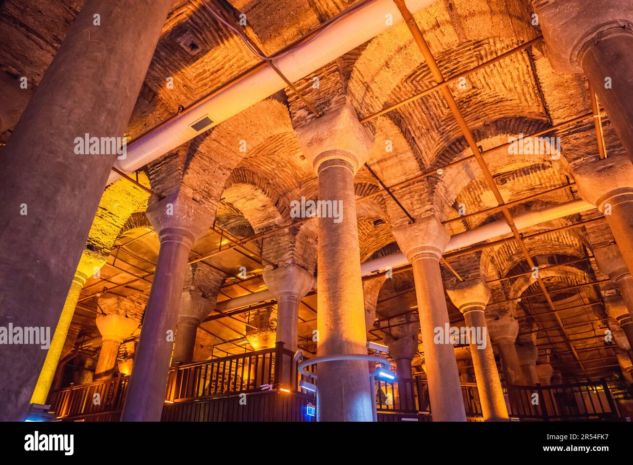 Beautiful cistern in Istanbul. Cistern - underground water reservoir ...