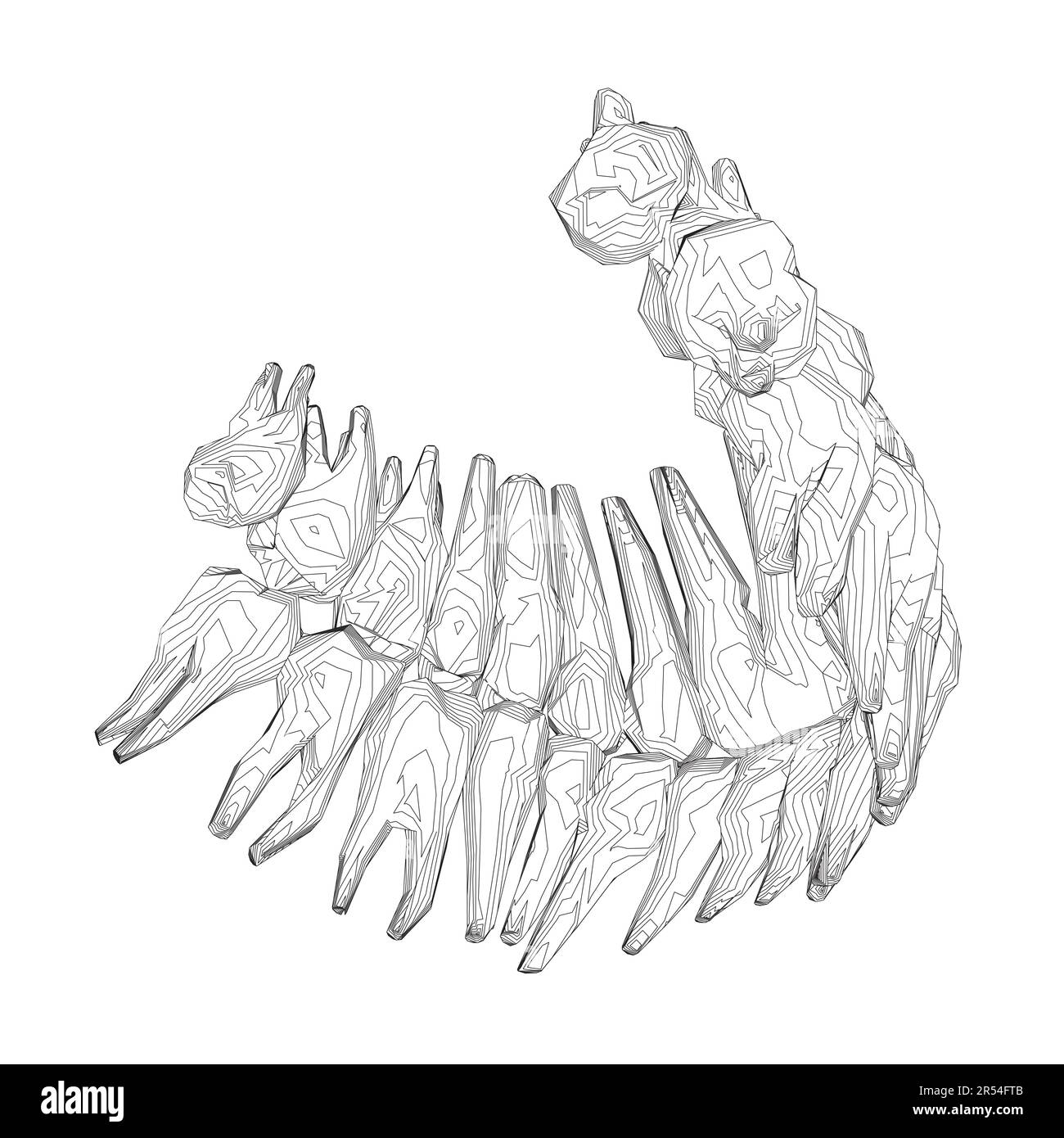 Teeth contour. Hand drawn different types of human tooth collection ...