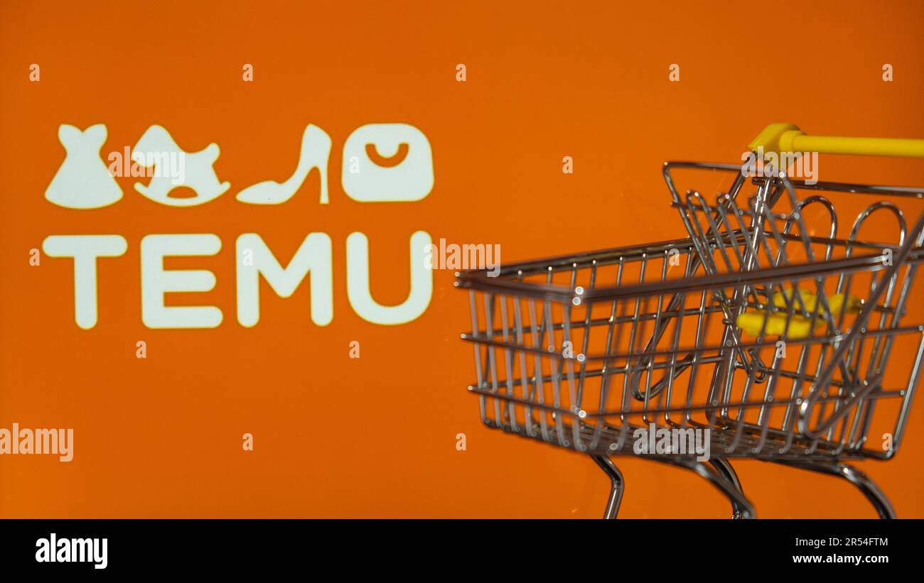 Gdansk, Poland - March 2023 Temu app icon in screen of MacBook Apple ...