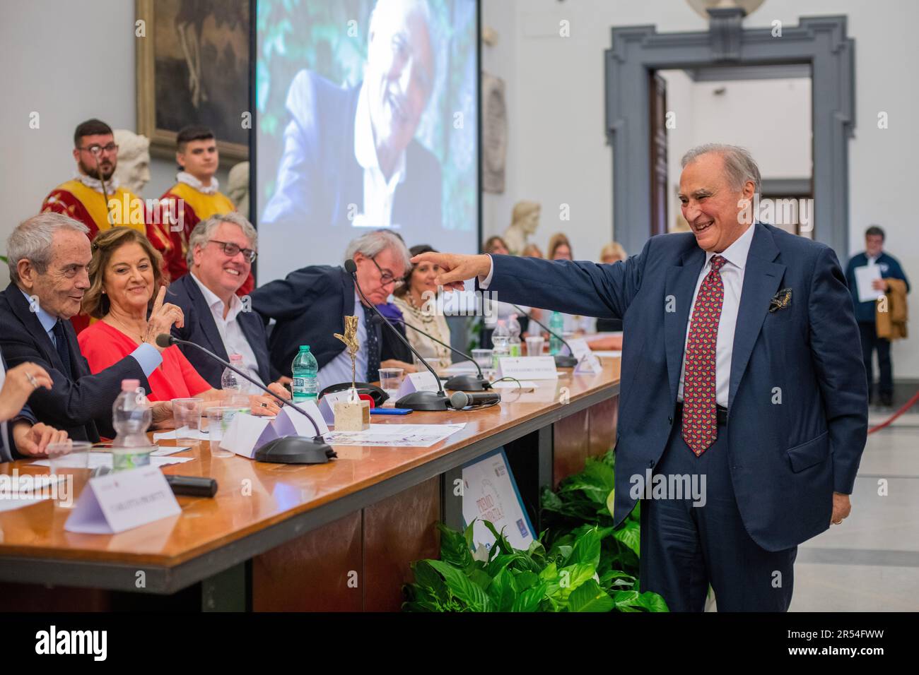 The economist and historian Giulio Sapelli (R) seen during the Premio ...