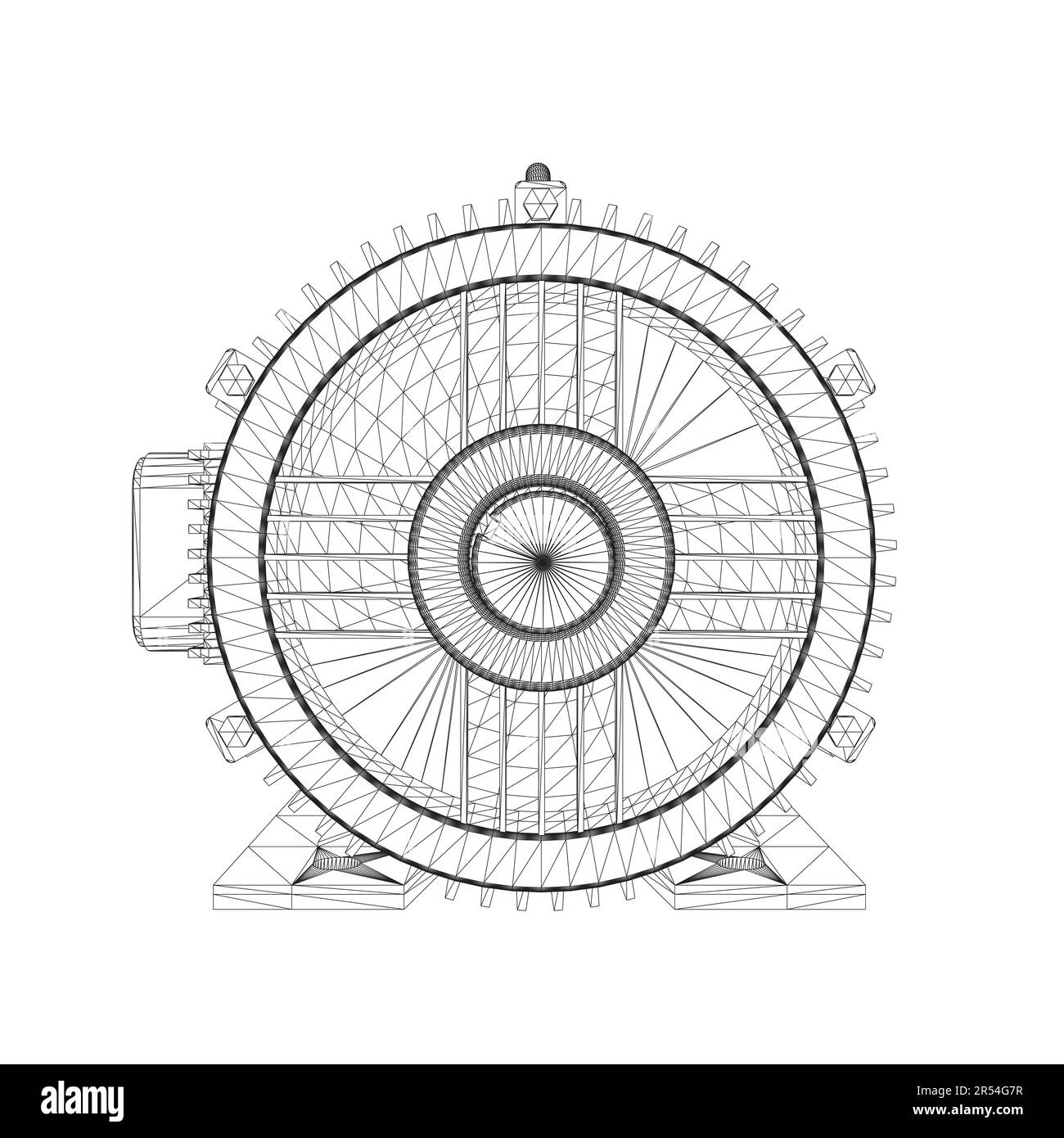 Electric motor icon on white background. Wireframe engine electric ... Electric motor icon on white background. Wireframe engine electric ...