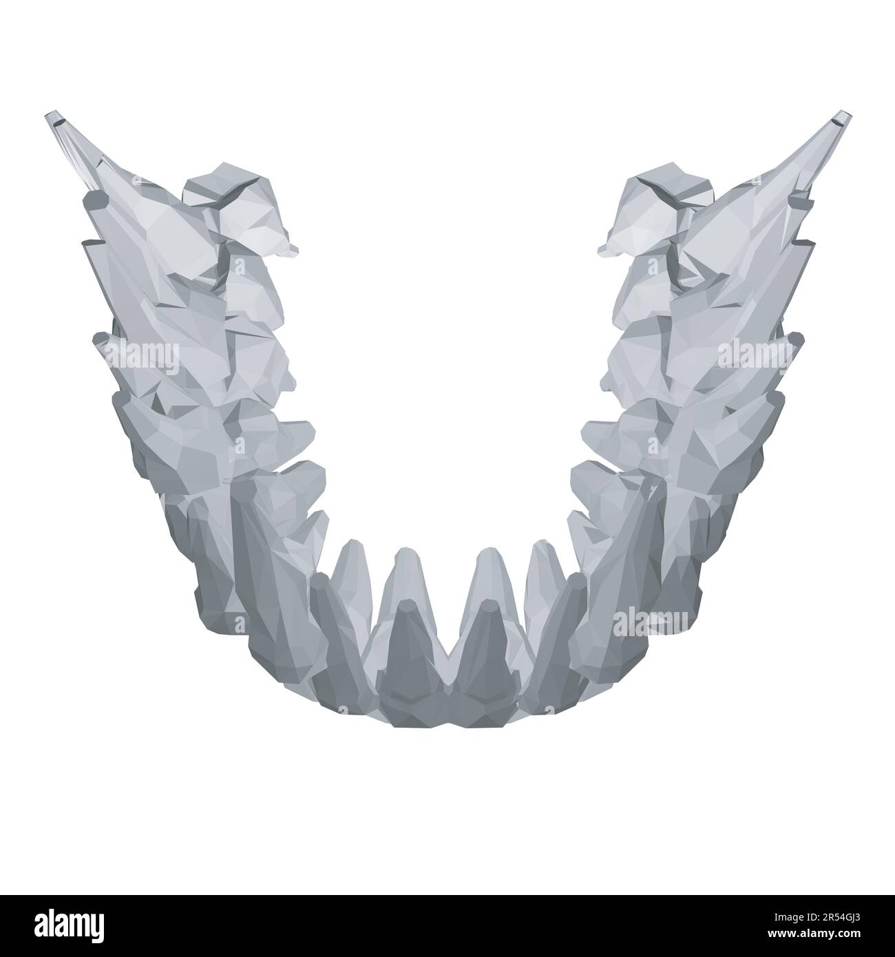 Teeth polygonal. Hand drawn different types of human tooth collection ...