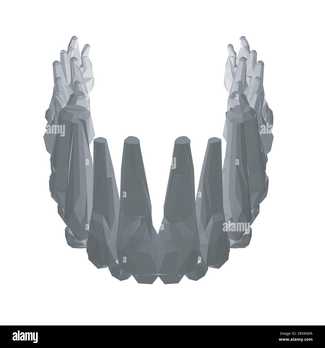 Teeth polygonal. Hand drawn different types of human tooth collection ...