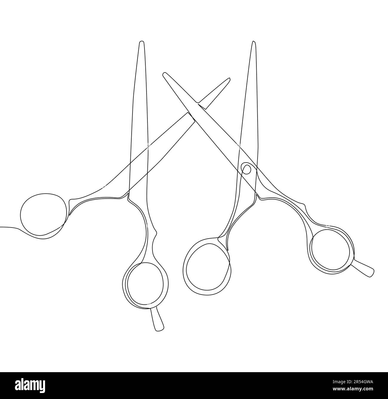One continuous line of scissor. Thin Line Illustration vector ...