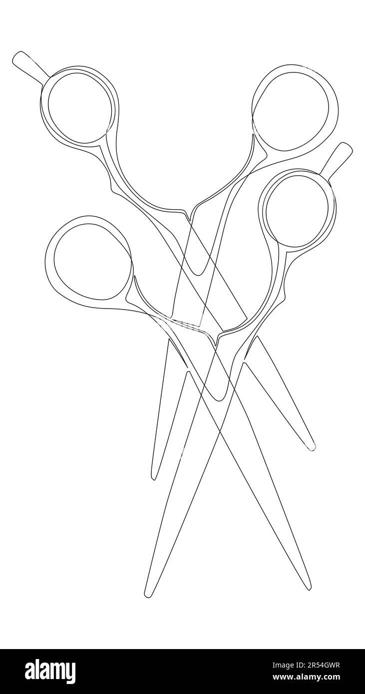 One continuous line of scissor. Thin Line Illustration vector ...