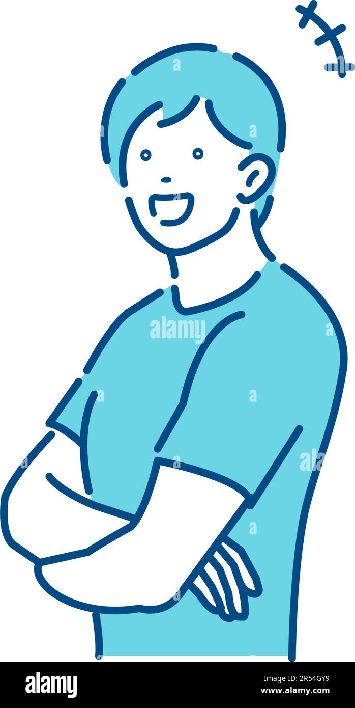Happy smiling man crossing arms Stock Vector Images - Alamy