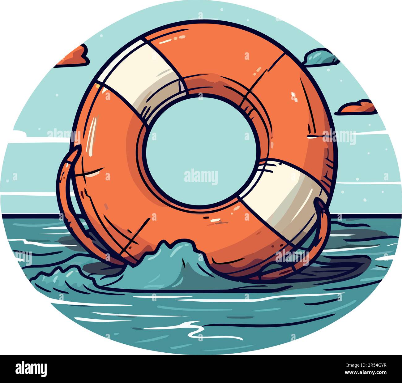 Life belt floats danger, lifeguard rescues Stock Vector Image & Art - Alamy