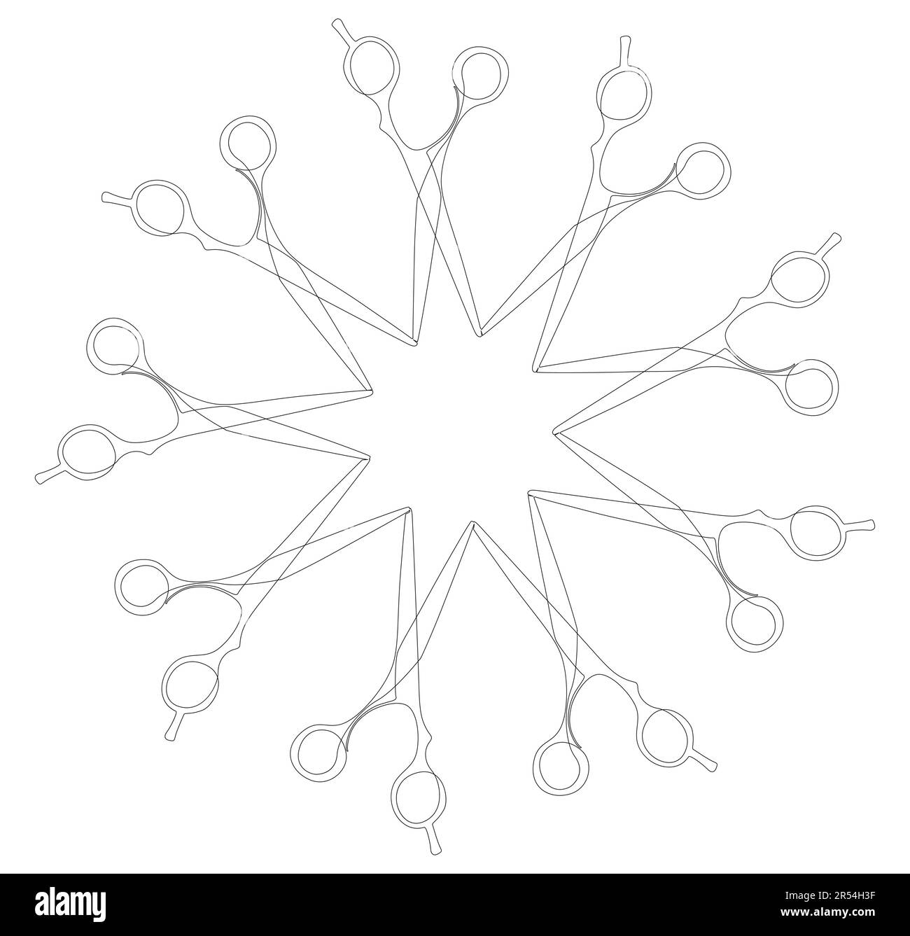One continuous line of scissor. Thin Line Illustration vector ...
