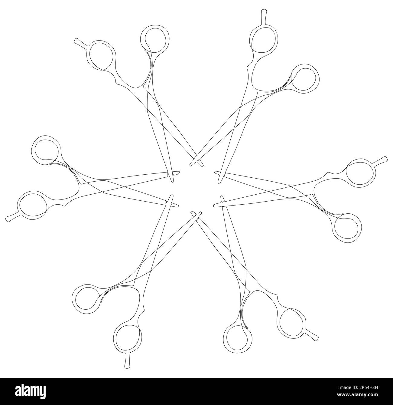 One continuous line of scissor. Thin Line Illustration vector ...