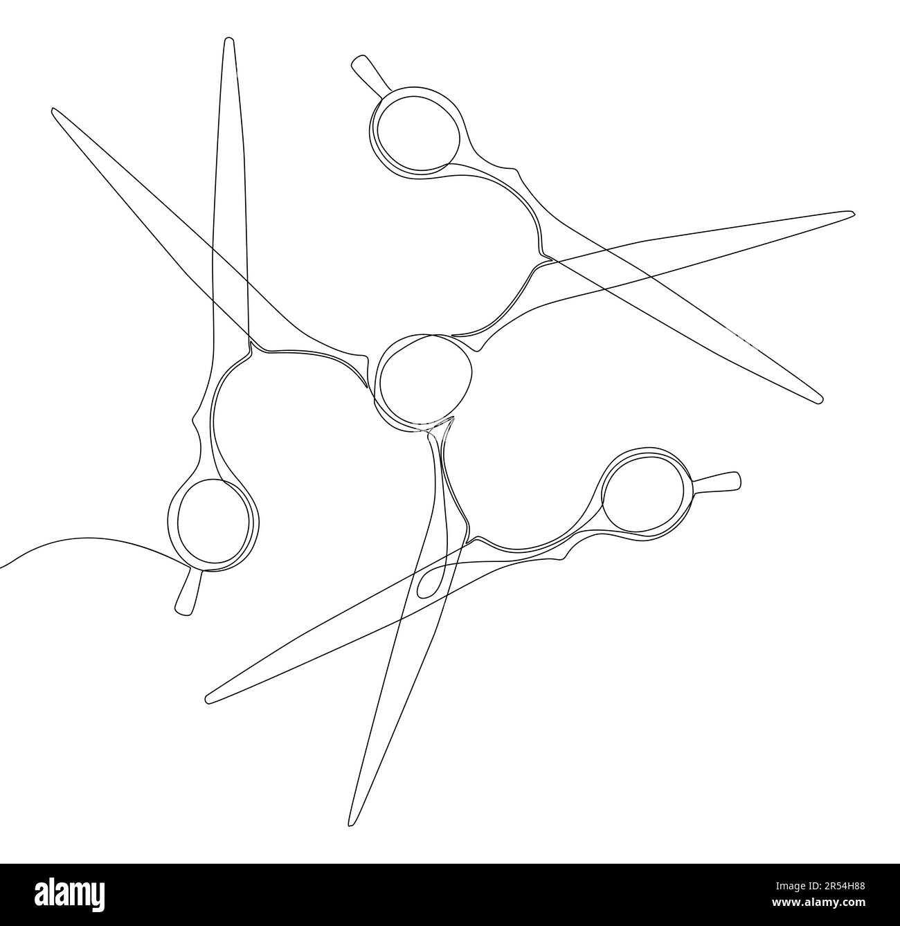 One continuous line of scissor. Thin Line Illustration vector ...