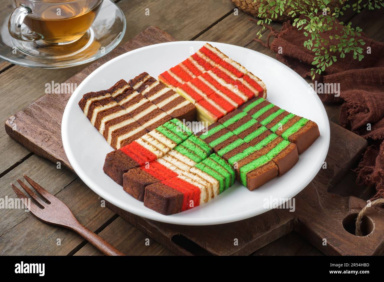 Malaysian dish Kek Lapis Sarawak or Sarawak layered cake with beautiful ...