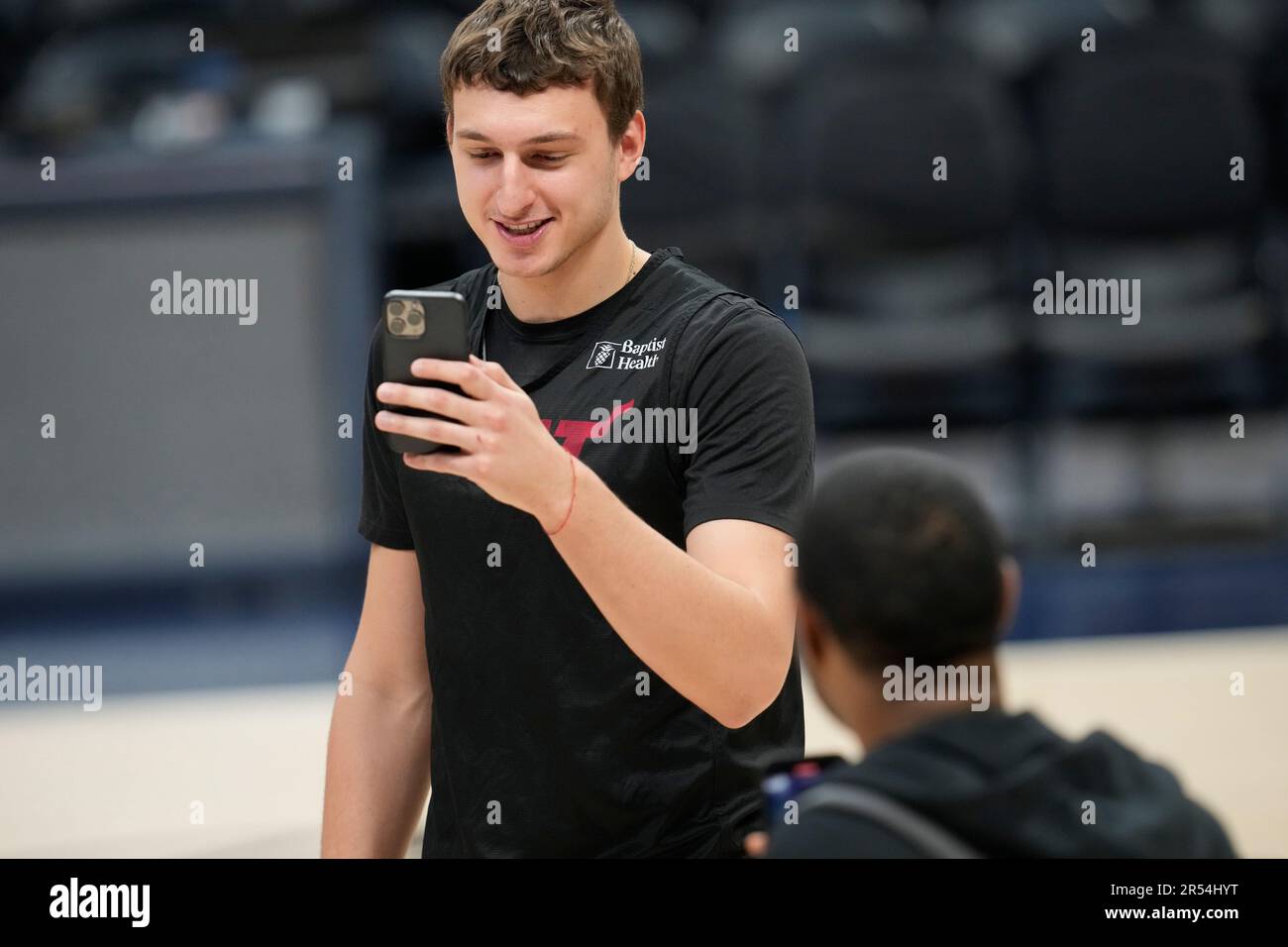 Miami Heat forward Nikola Jovic (5) during a news conference before ...