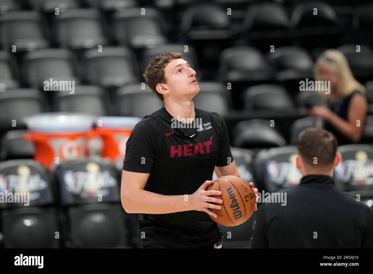 Miami Heat forward Nikola Jovic (5) as players take part in practice ...