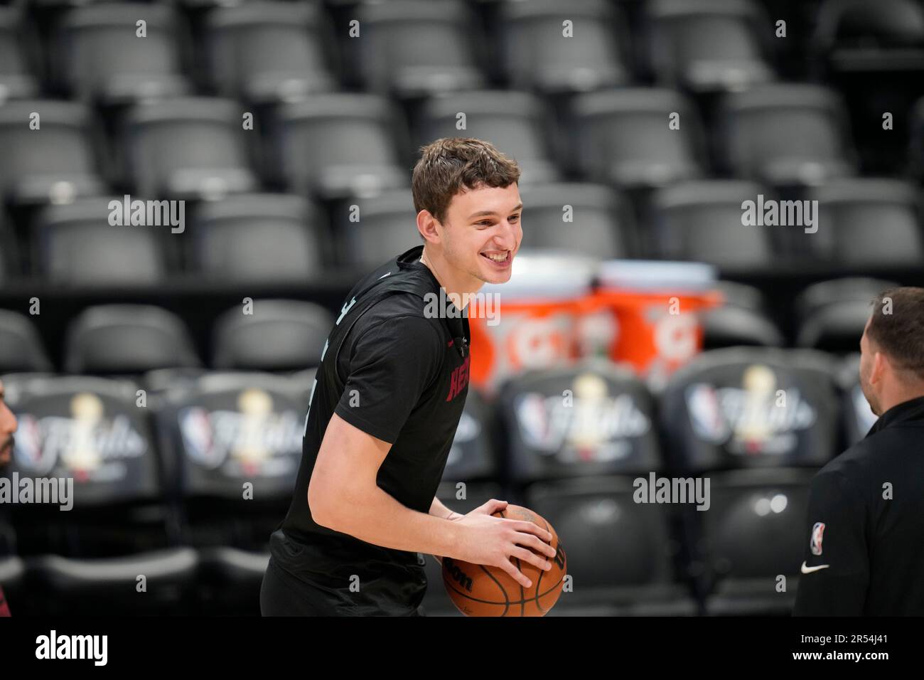 Miami Heat forward Nikola Jovic (5) as players take part in practice ...