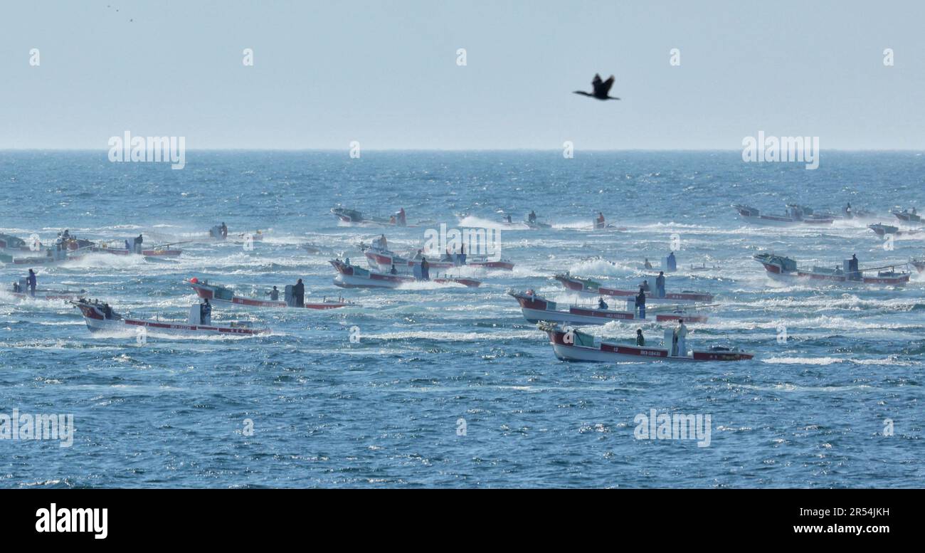 Kelp fishing around Kaigara Island in the Habomai Islands of the ...