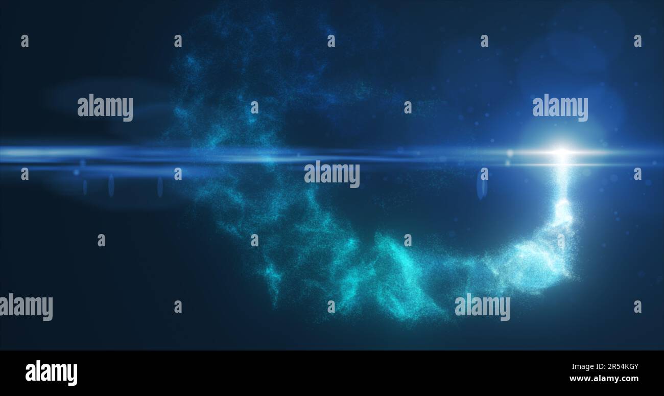 Abstract flying energy meteor particle comet space magical blue ...