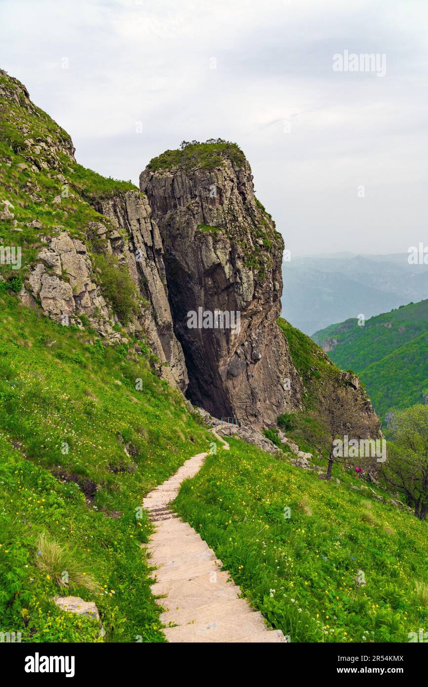 View of the holy mountain Khacha Gaya in western Azerbaijan Stock Photo ...