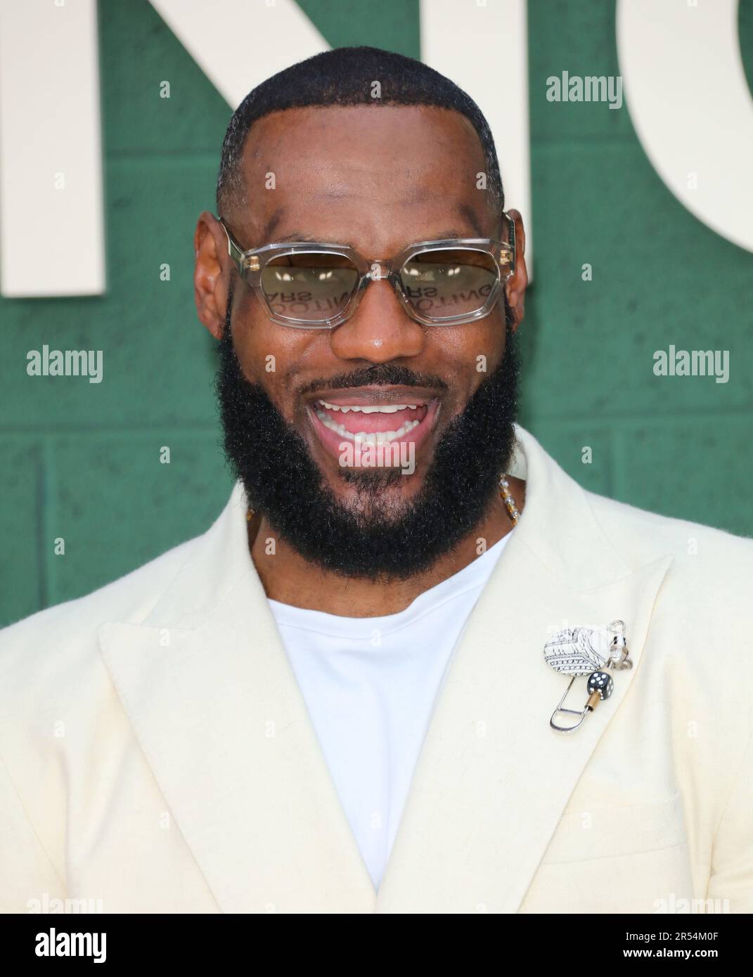 LeBron James arrives at The Shooting Stars Premiere held at The Regency ...
