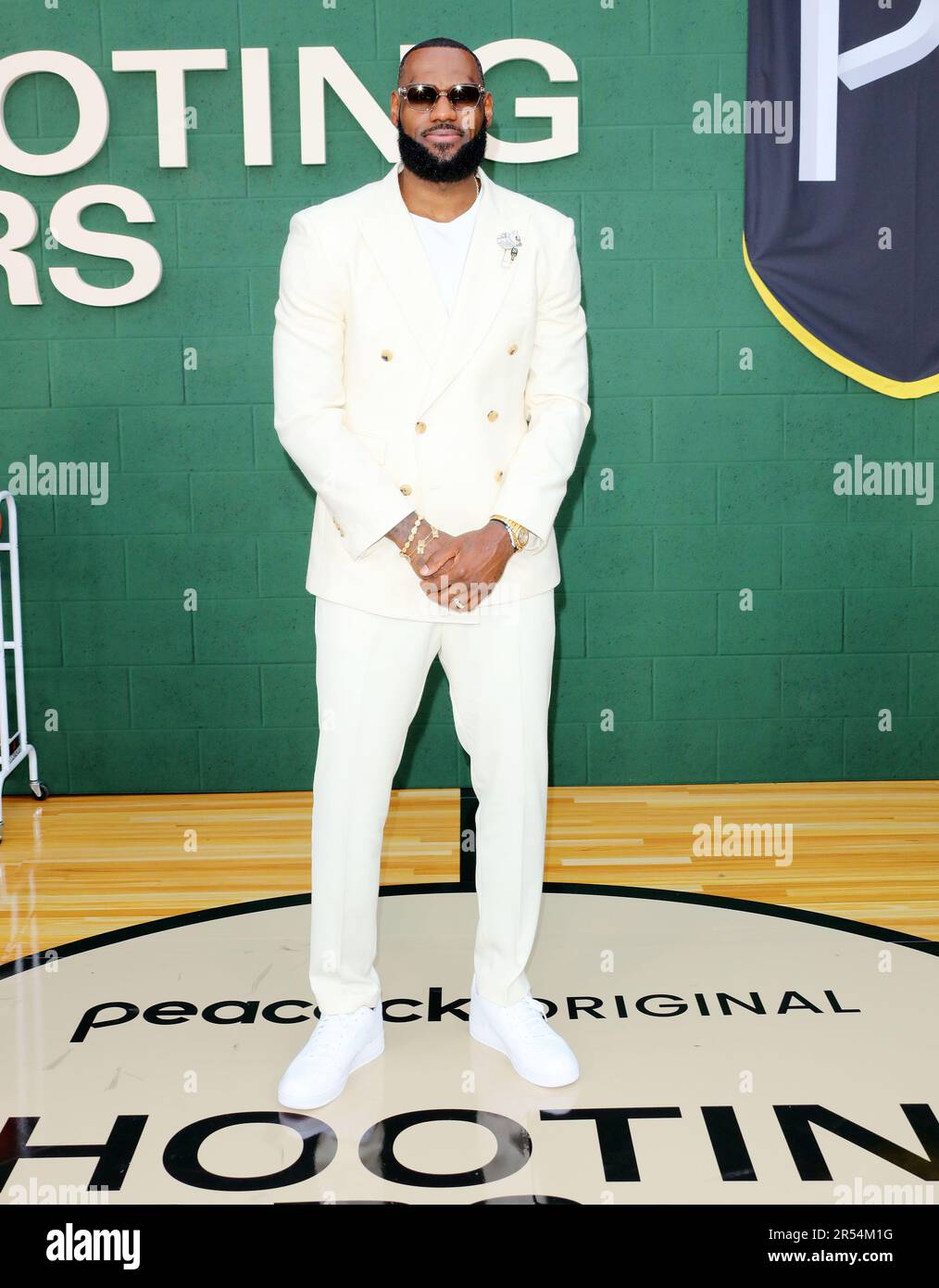 LeBron James arrives at The Shooting Stars Premiere held at The Regency ...