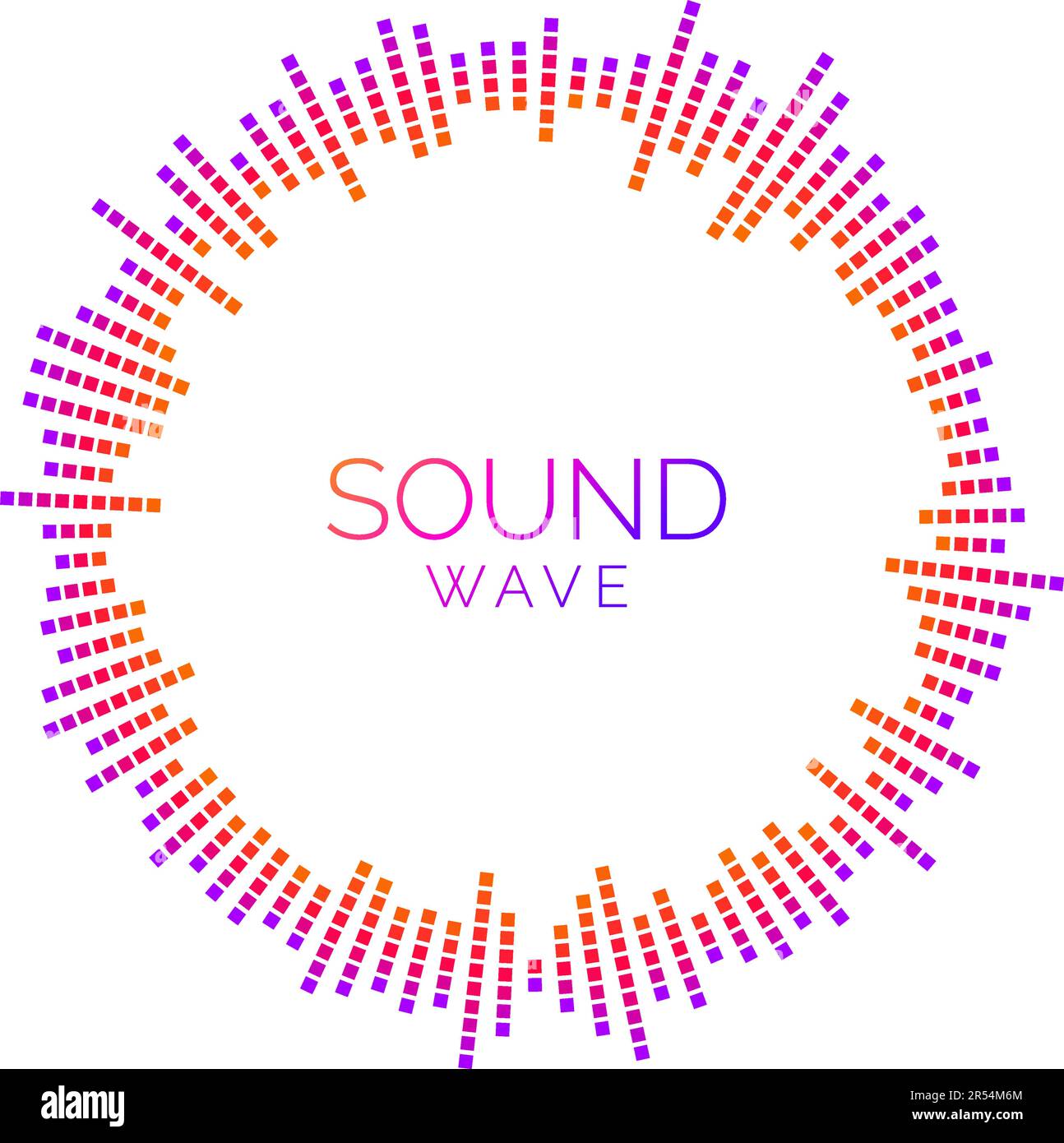 Radial sound wave visualisation. Music player equalizer concept. Circle ...