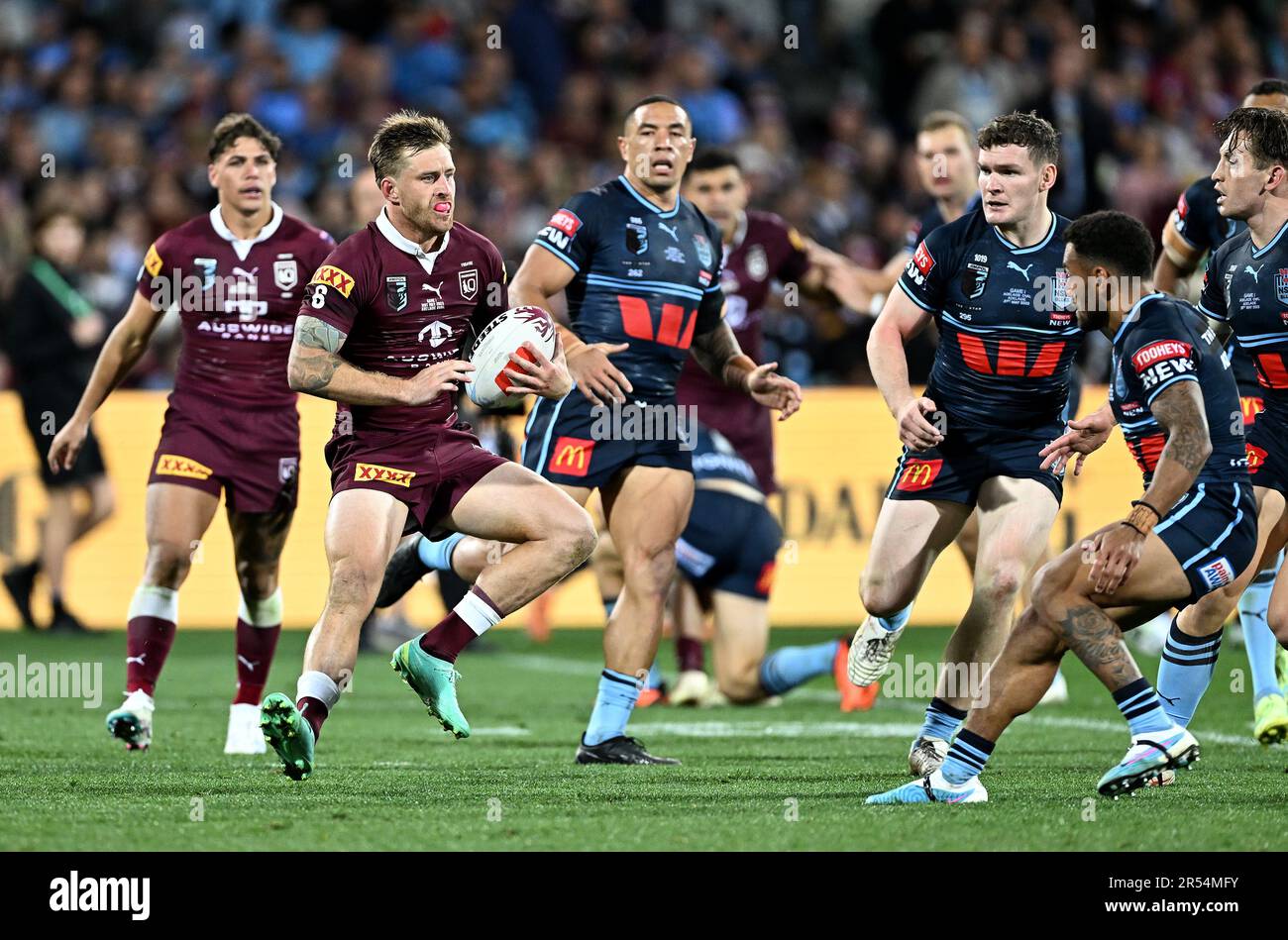Adelaide, Australia. 31st May, 2023. Cameron Munster of the Maroons ...