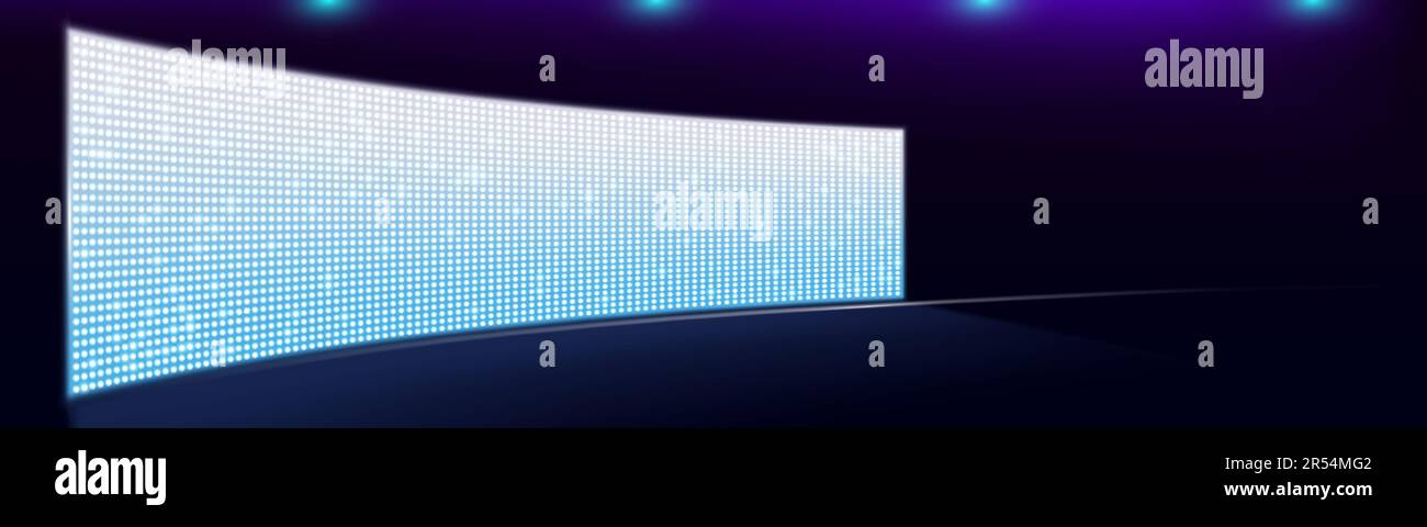 Concave side led screen wall stage light panel background. Video tv lcd ...