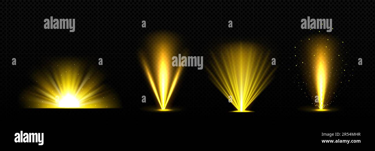 Light effects of glow, shine rays, sun beams. Abstract burst effect ...