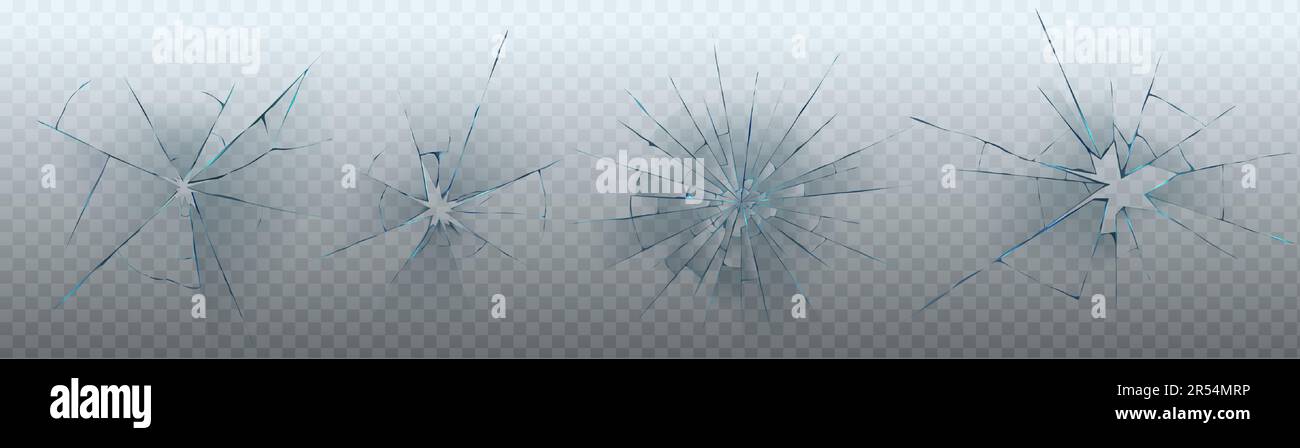 Window glass crack texture vector effect isolated object on transparent ...
