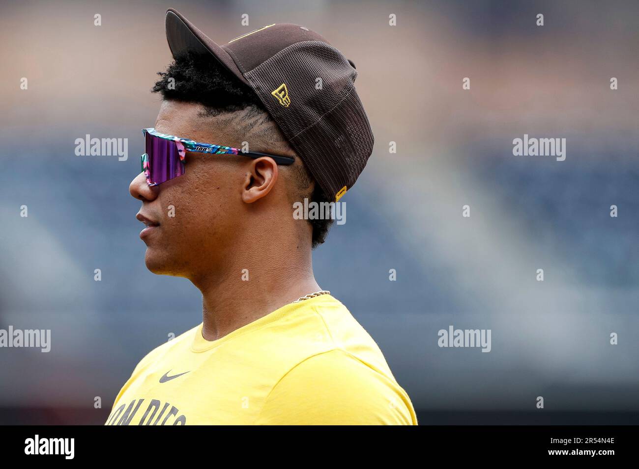 San Diego Padres' Juan Soto looks on during batting practice prior to a ...